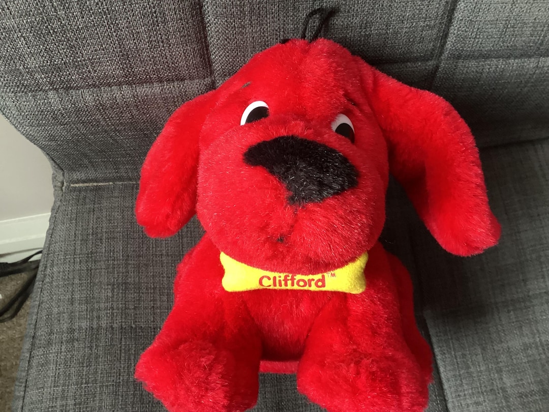 Vintage Clifford the Big Red Dog Stuffed Plush, Name on Collar, Barks ...