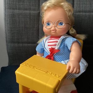Vintage Playskool School Kids Blonde Doll With Hard to Find Desk and ...
