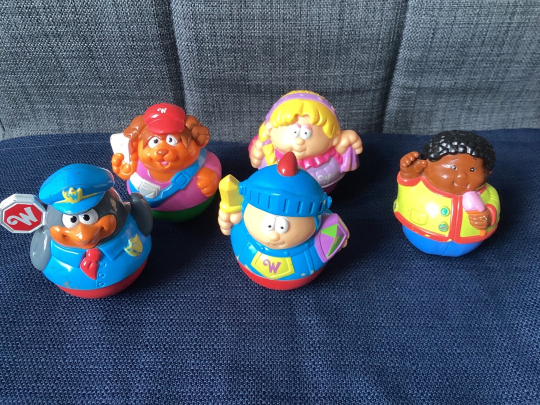 Vintage Collection of Five Different Figural Weebles, One With Rolling ...