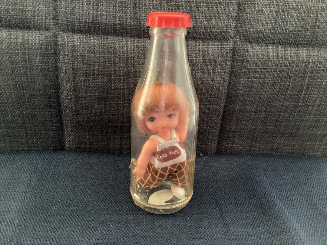 Vintage Cute Cola Kids Doll Sealed in Plastic Pop Bottle With Red Lid ...