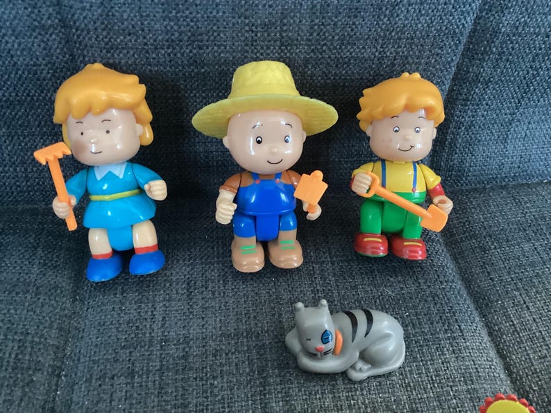 Vintage Adorable Farm or Garden Set of Small Classic Caillou Posable ...