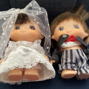 Vintage Sekiguchi Japan Kewpie Style Rubber Bride and Groom Dolls ...
