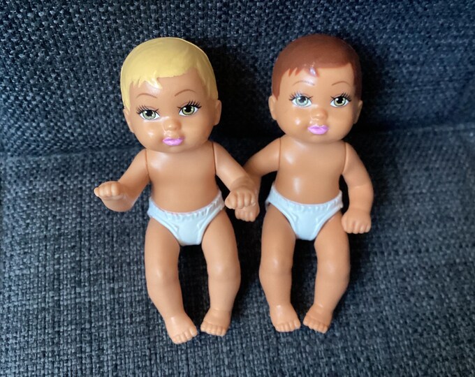 Retired Pair of Barbie Baby Little Brother Sister or Krissy Twins Dolls ...