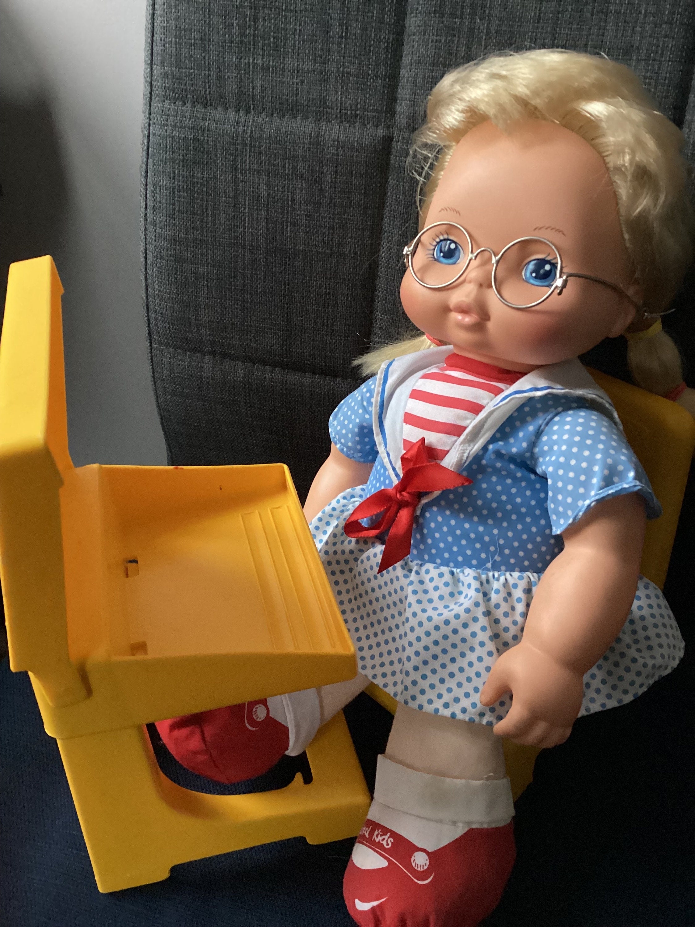 Vintage Playskool School Kids Blonde Doll With Hard to Find Desk and ...