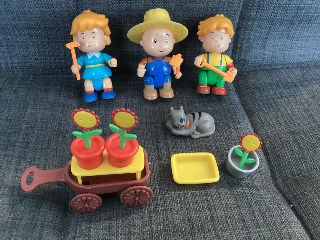 Vintage Adorable Farm or Garden Set of Small Classic Caillou Posable ...