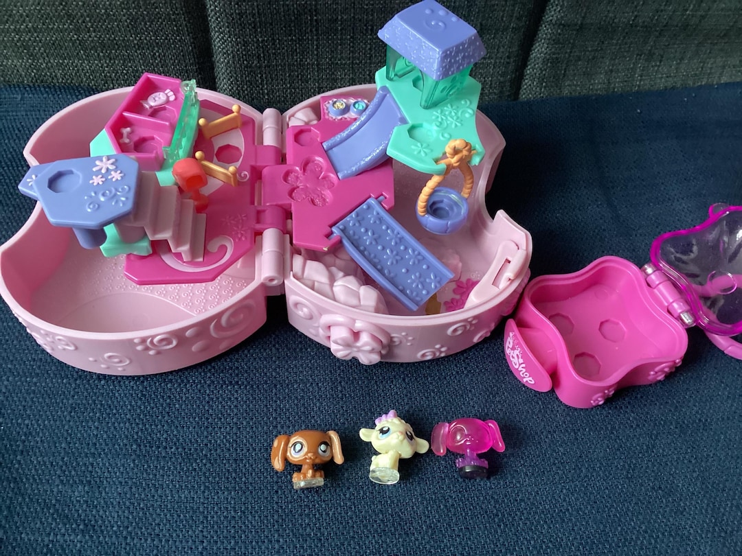 Vintage Littlest Pet Shop LPS Teeniest Tiniest Compact Folding Playset ...