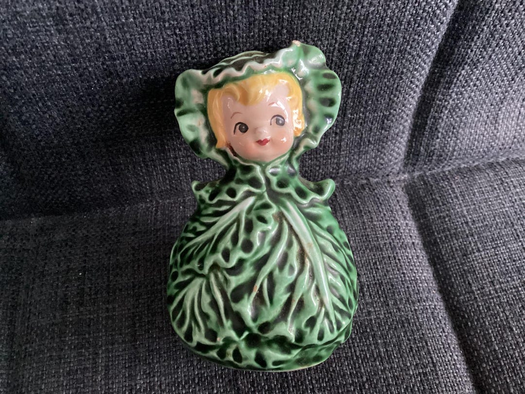 Vintage Lefton Cissy Cabbage Cuties Pixie Girl Salt or Pepper Shaker ...