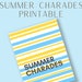 Summer Charades Printable Bundle, Printable Charades for Kids and ...