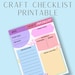 Craft Checklist Printable | Arts and Crafts Project Journal | Handmade ...
