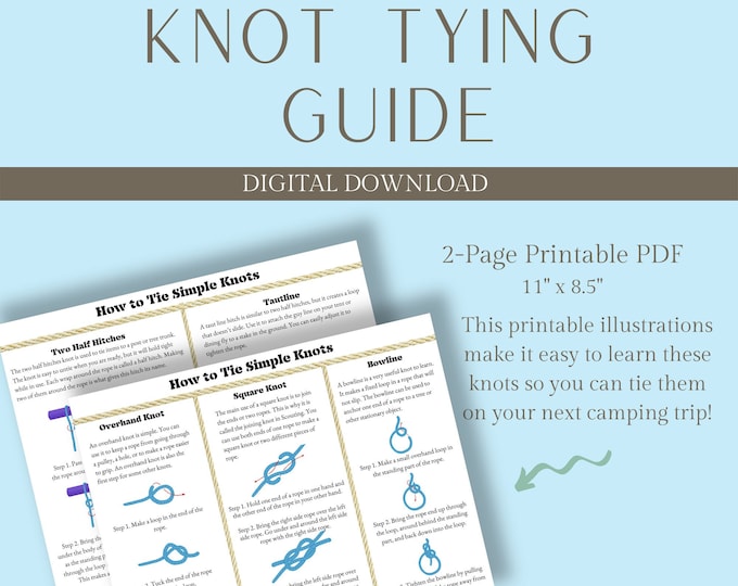 Knot Tying Guide Printable How to Tie Knots Learning Materials Knot ...