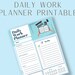 Daily Work Planner Printable, Productivity Organizer, Appointment Notes ...
