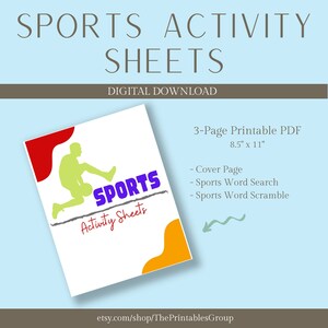 Sports Activity Sheets | Sports Activity Pages for Kids | Sports Themed ...