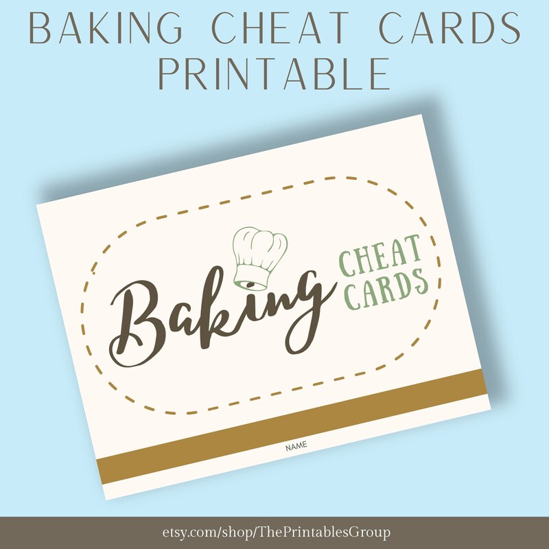 Baking Cheat Sheet - Etsy