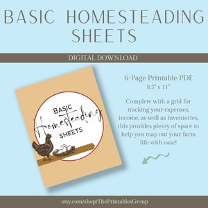 Basic Homesteading Sheets, Homestead Farm Planner, Farm Planning ...