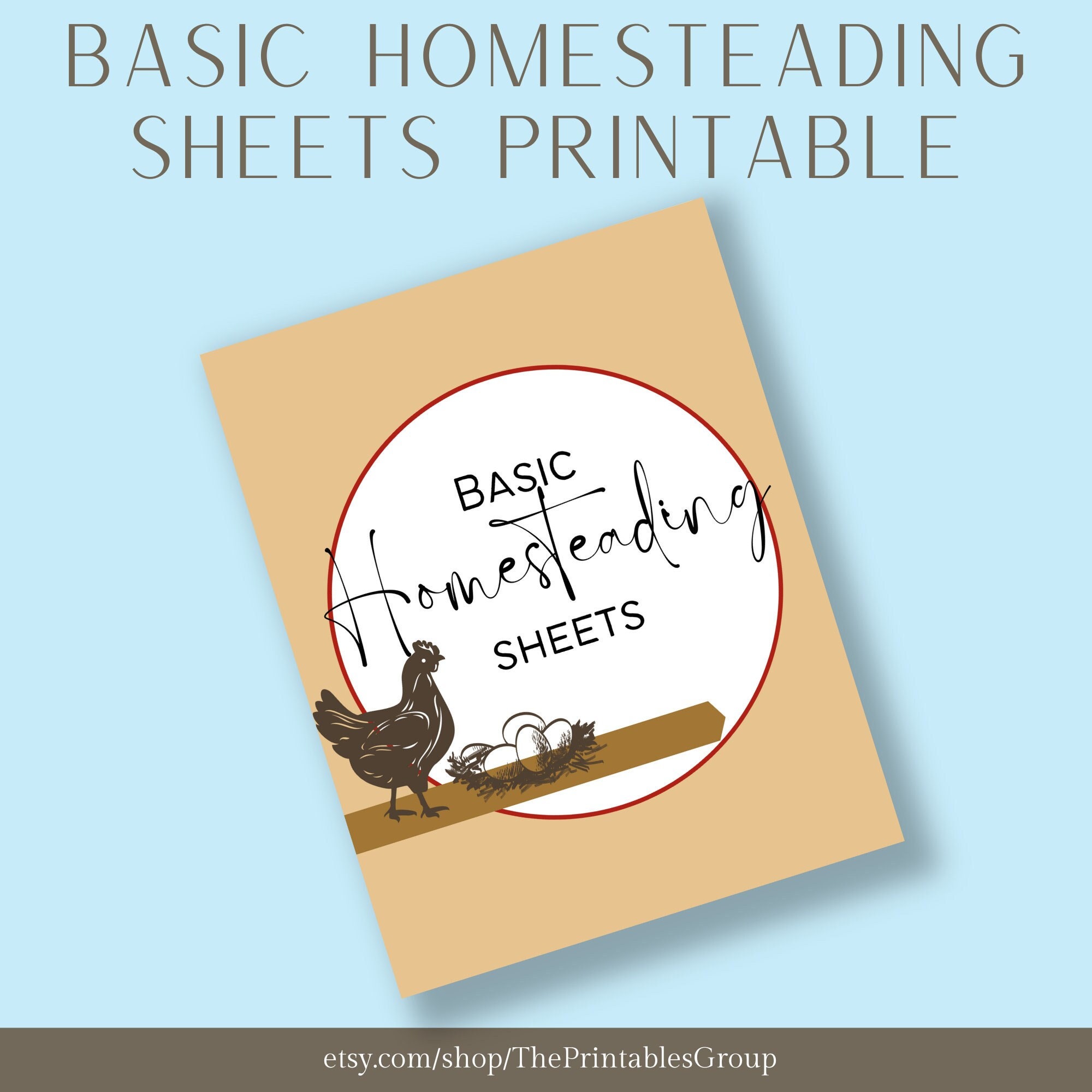 Basic Homesteading Sheets, Homestead Farm Planner, Farm Planning ...
