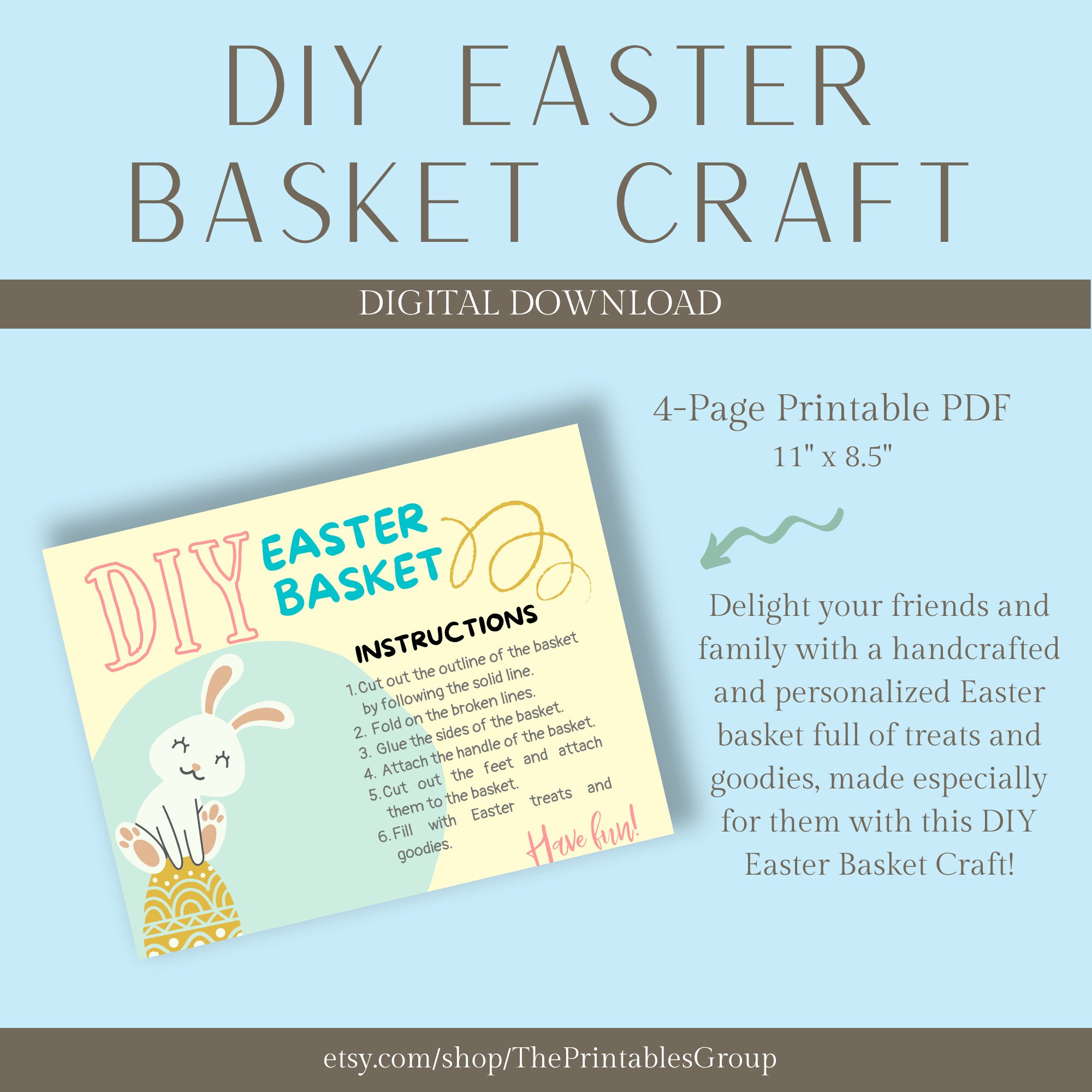 DIY Easter Basket Craft Printable Make Your Own Easter Basket Easter ...