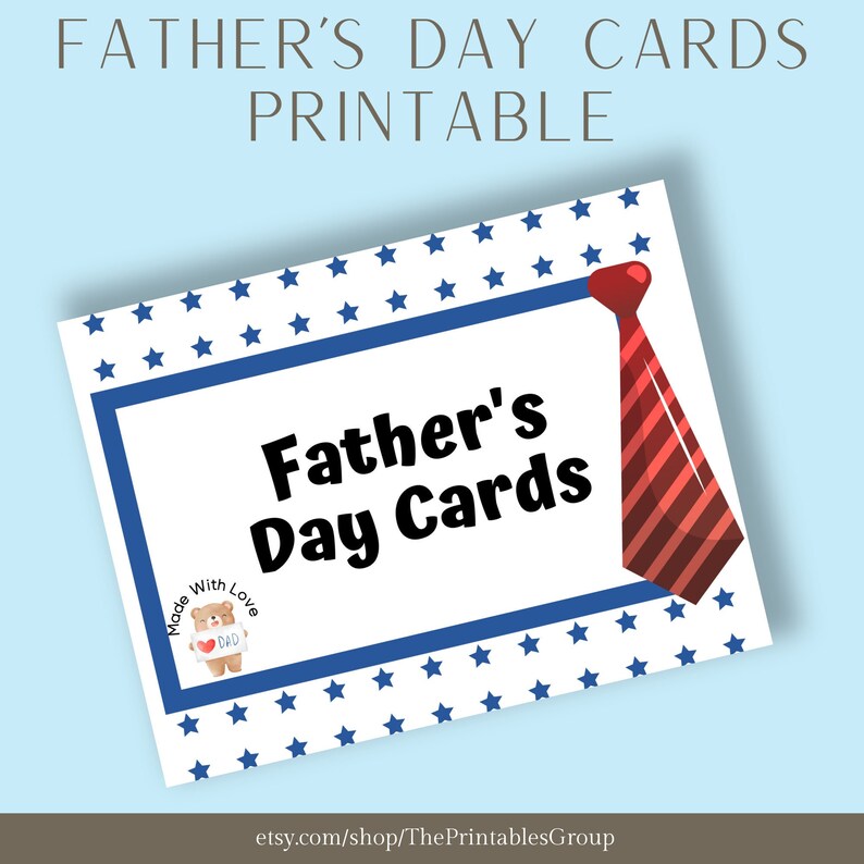 Father's Day Cards Printable | Set of 5 Drawing Cards | Dad Greeting ...
