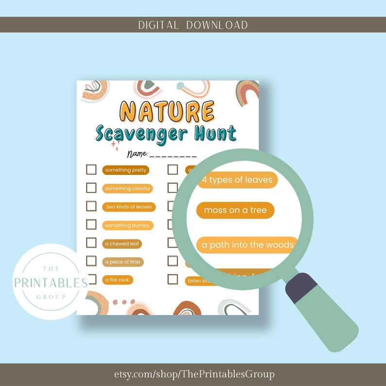 Nature Scavenger Hunt Printable | Camping Treasure Hunt | Outdoor ...