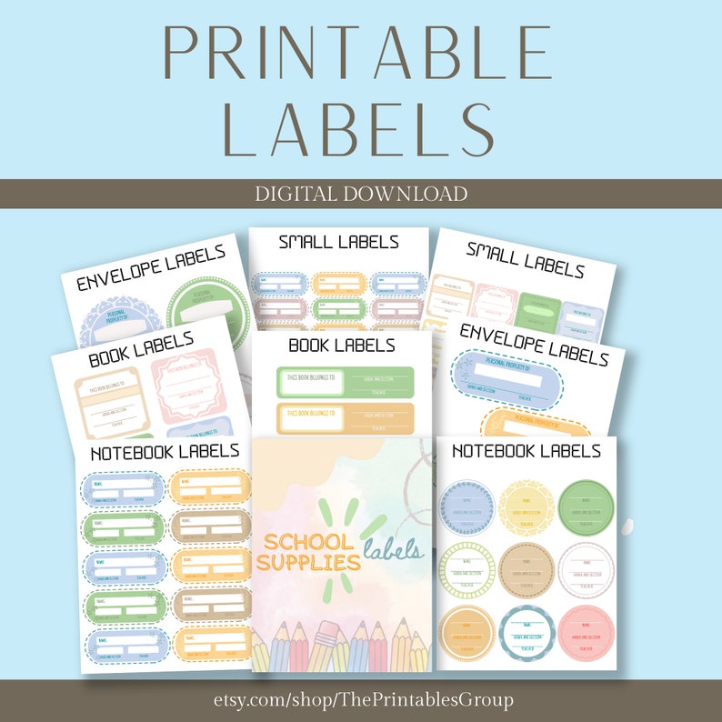 School Supplies Labels Printable | Editable Student Labels | Printable ...
