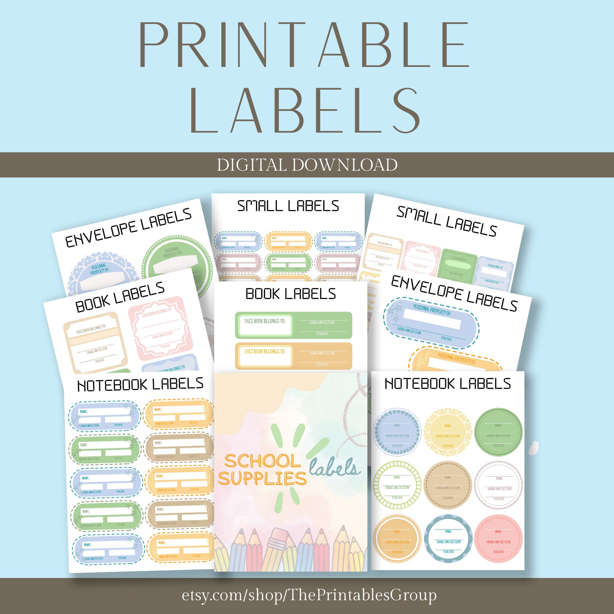 School Supplies Labels Printable | Editable Student Labels | Printable ...