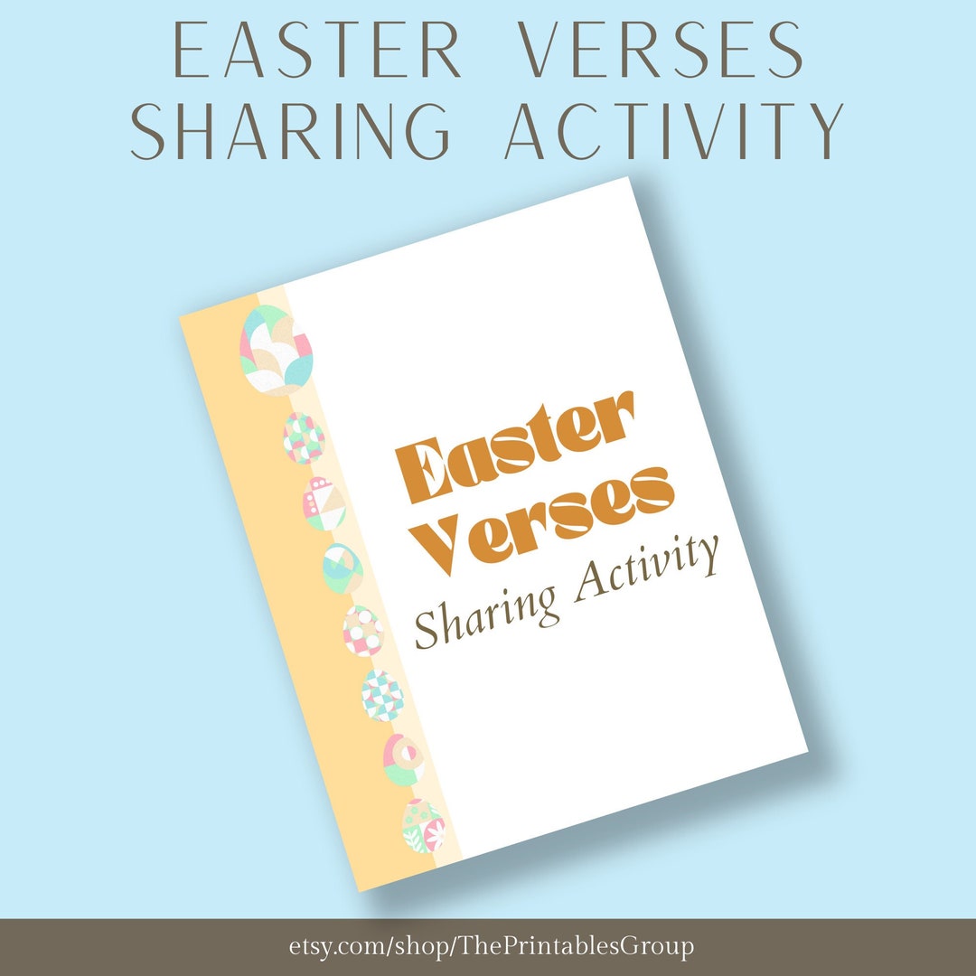 Easter Verses Sharing Activity Printable Religious Themed Activity ...