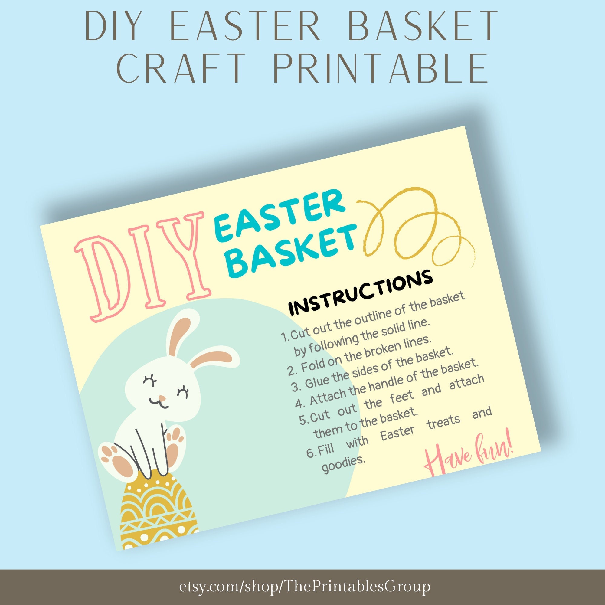 DIY Easter Basket Craft Printable Make Your Own Easter Basket Easter ...