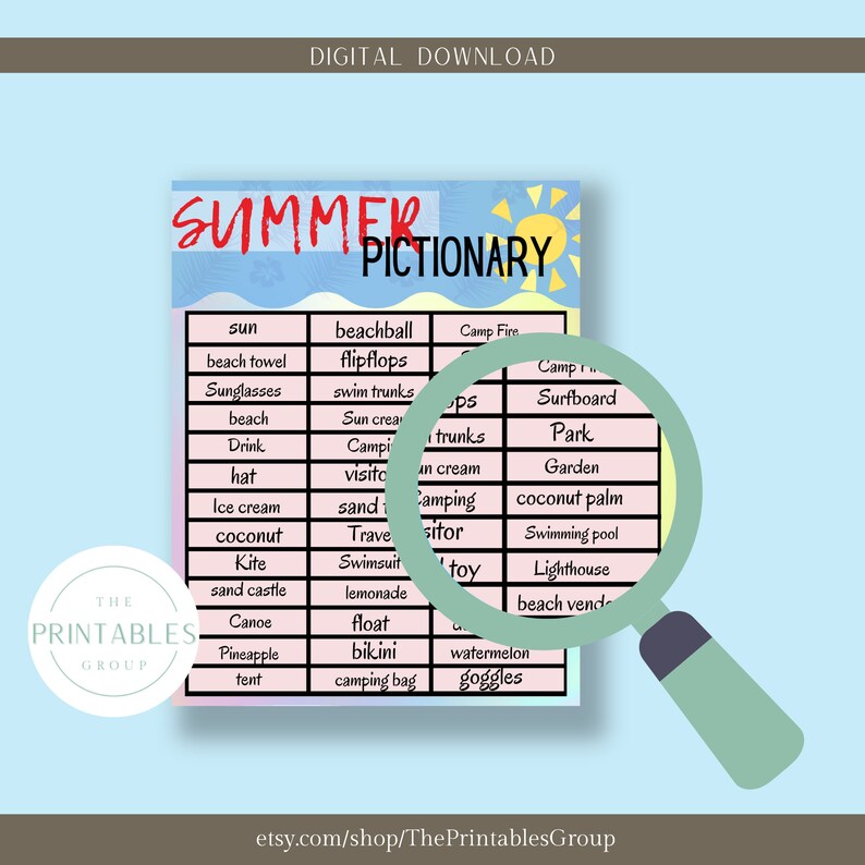 Summer Games Bundle | Summer Selfie Scavenger Hunt, Summer Charades ...