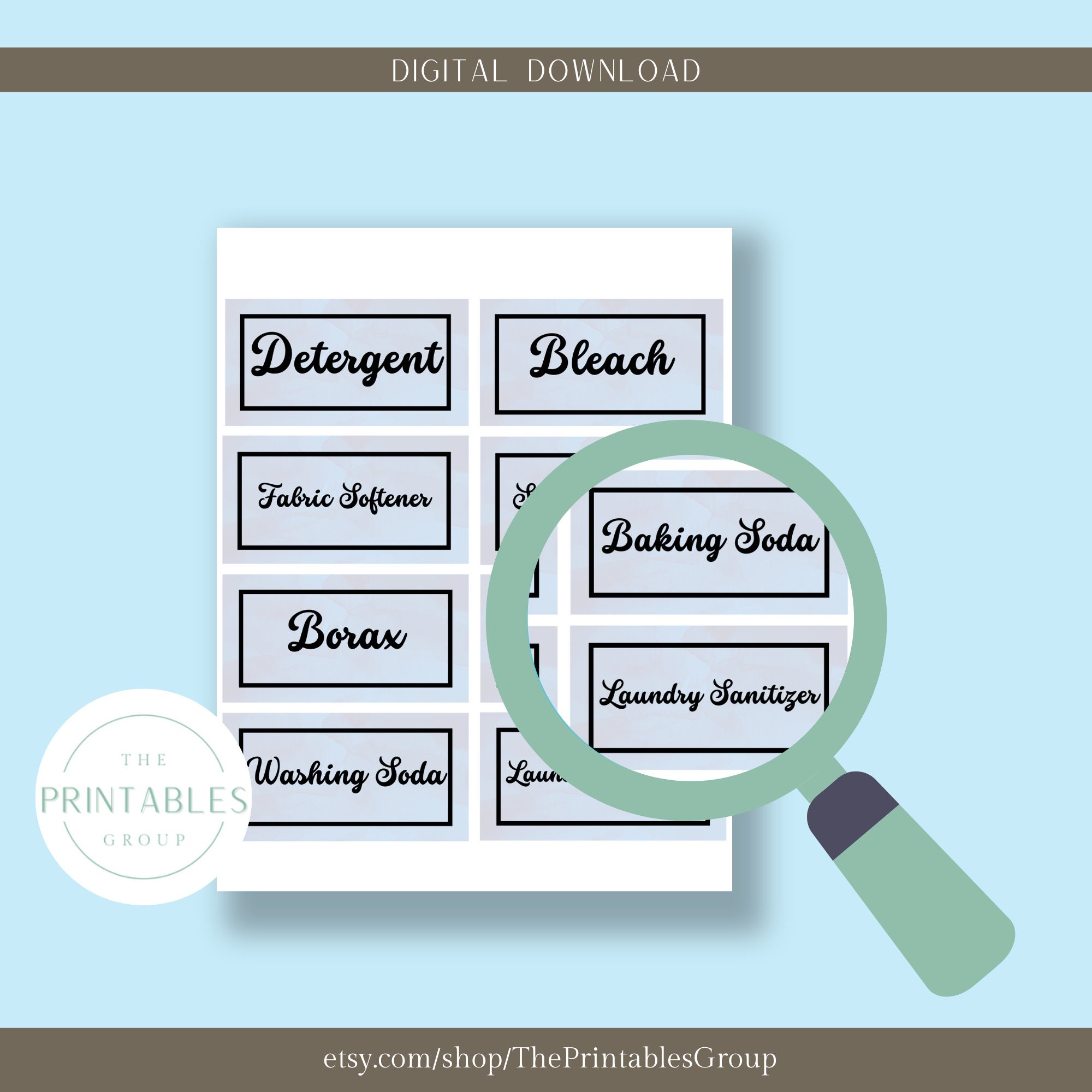 Laundry Room Labels Printable, Laundry Organization Signs, Clothes ...