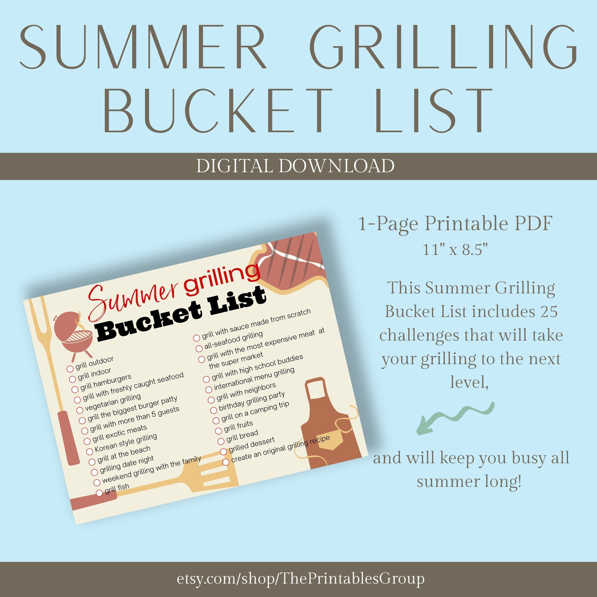 Outdoor Grill Guide & Cooking Checklist for BBQ Lovers, Dad's BBQ ...