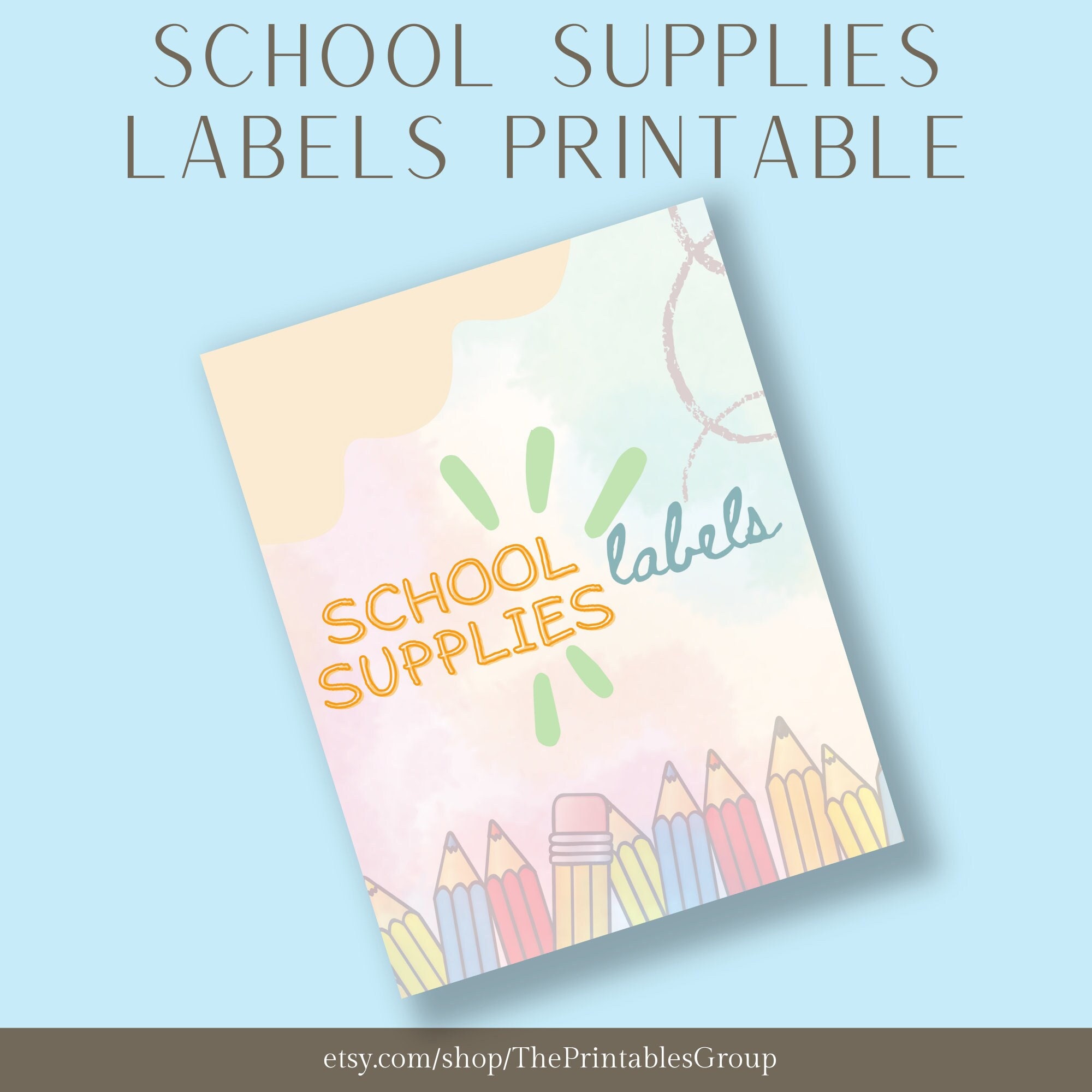 School Supplies Labels Printable | Editable Student Labels | Printable ...