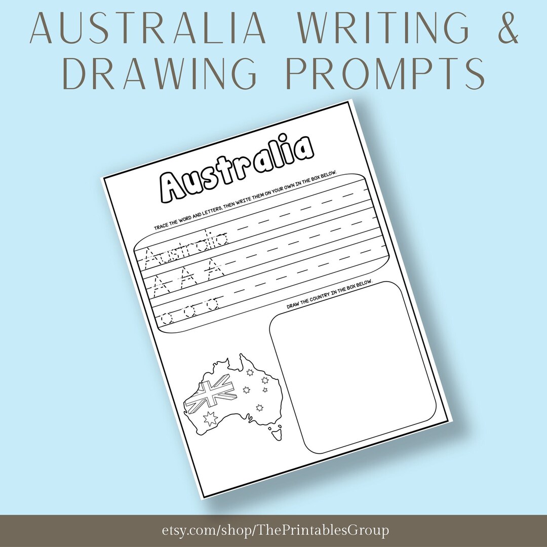 Australia Writing and Drawing Prompts Printable, Australia-themed ...
