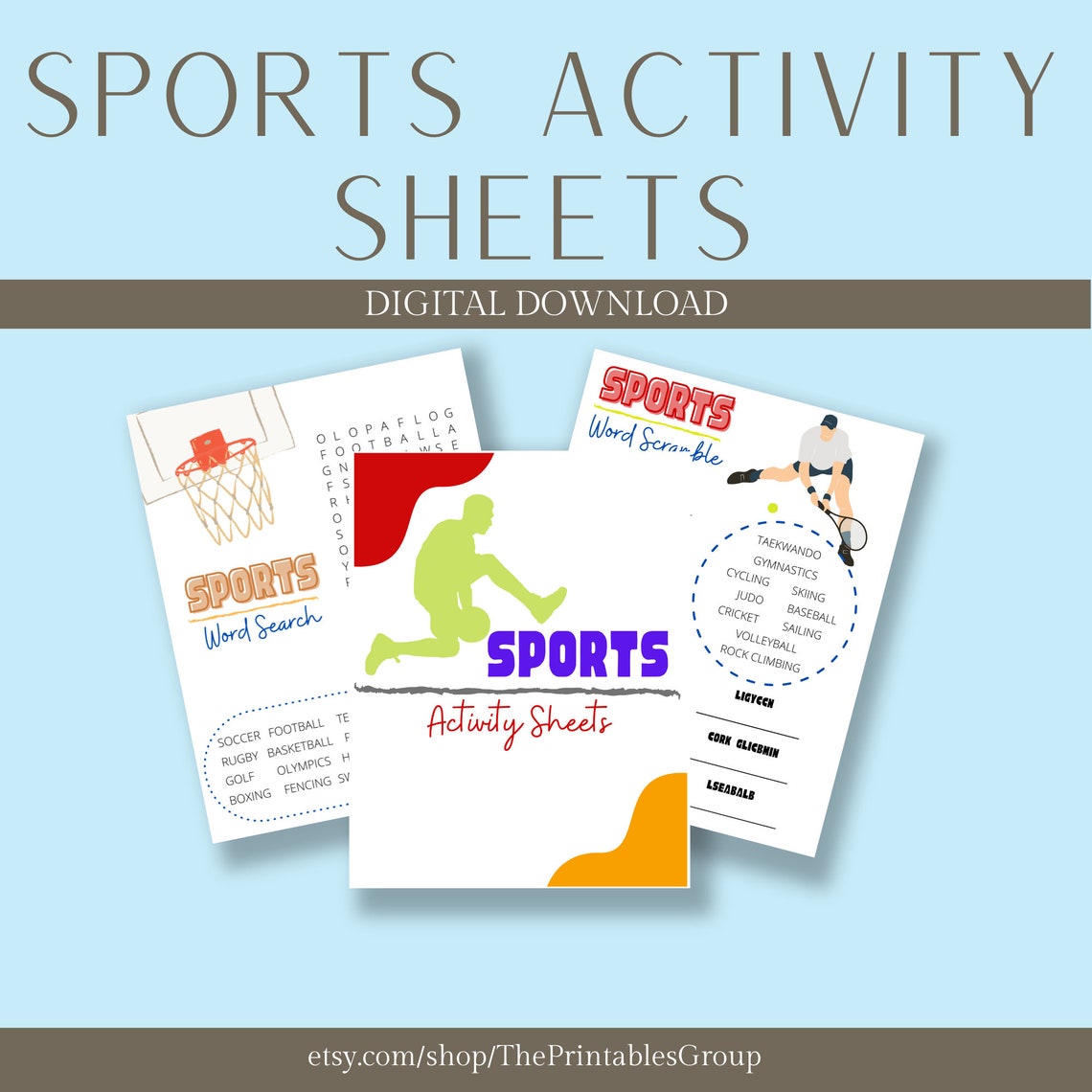 Sports Activity Sheets | Sports Activity Pages for Kids | Sports Themed ...