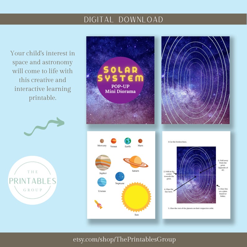 Solar System Pop-up Mini Diorama Printable | Science Craft Popup ...