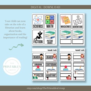 Library Pretend Play Set Printable | Readers Interactive Play Set ...