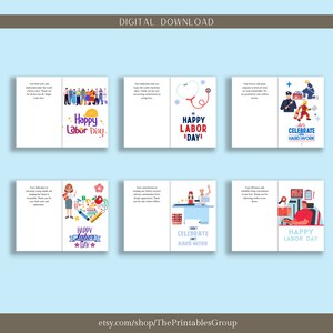 Labor Day Thank You Cards Printable | Set of 8 Labor Day Cards ...