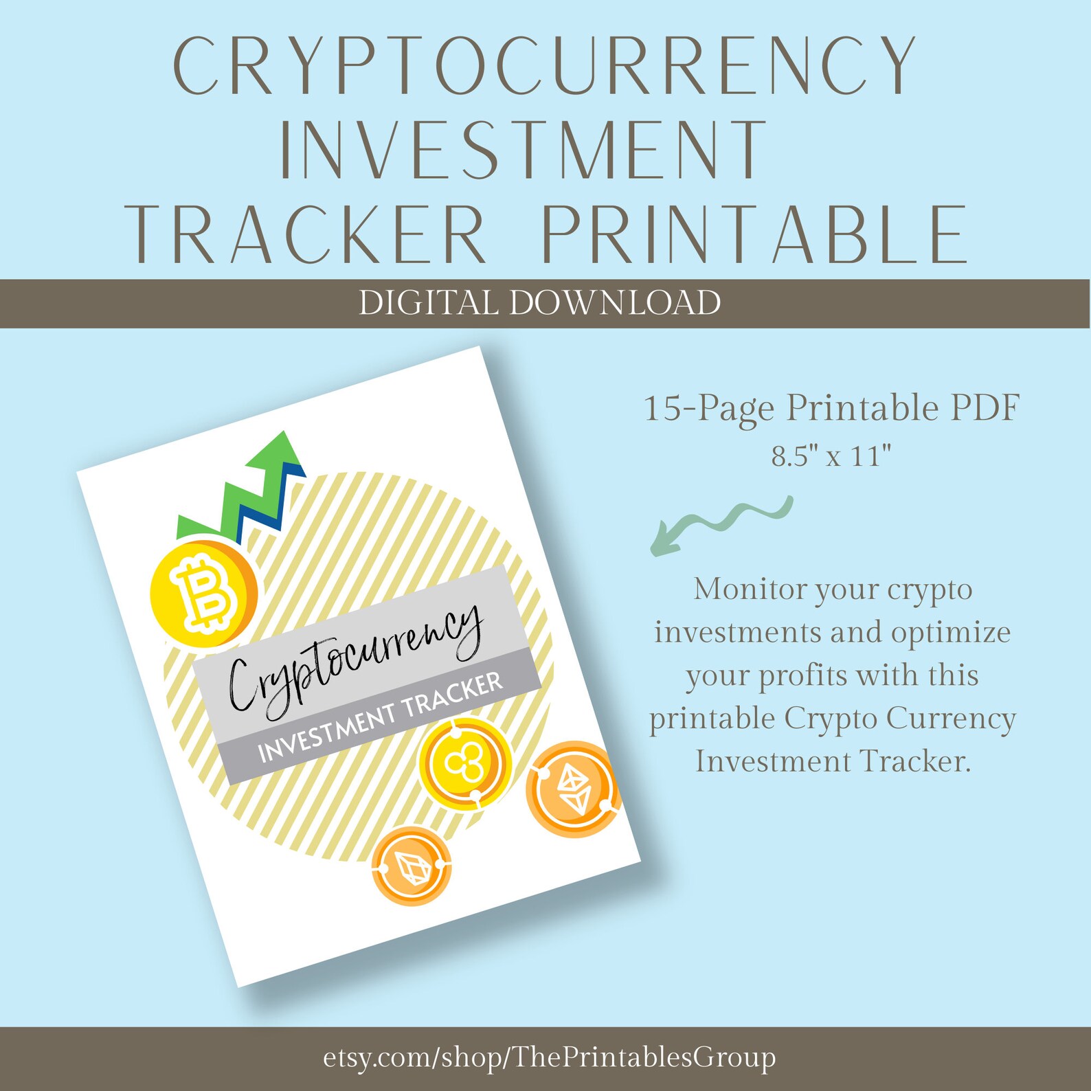 Cryptocurrency Investment Tracker Printable | Crypto Portfolio ...