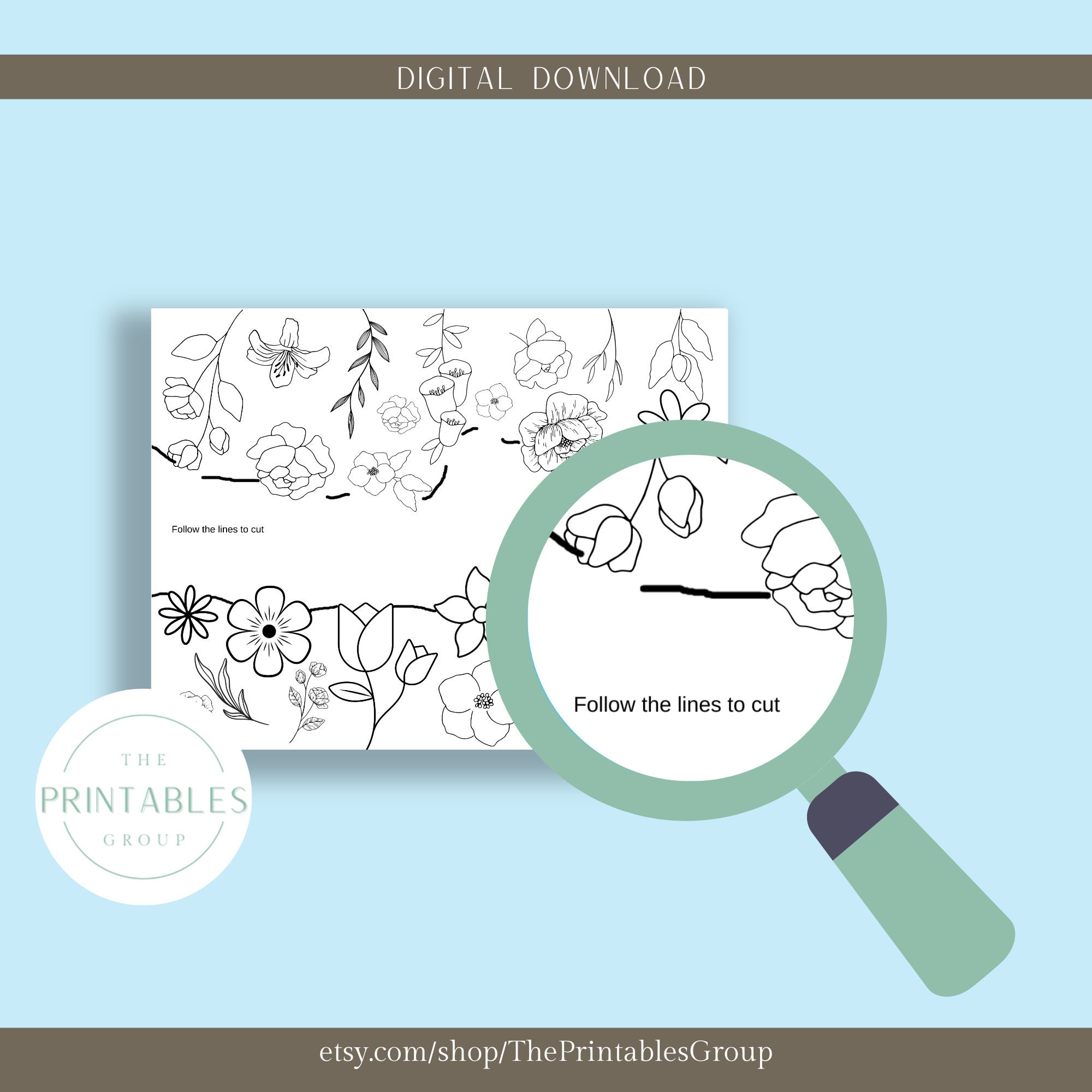 Flower Garden Craft Printable | Flowers, Pots and Fence Coloring Pages ...