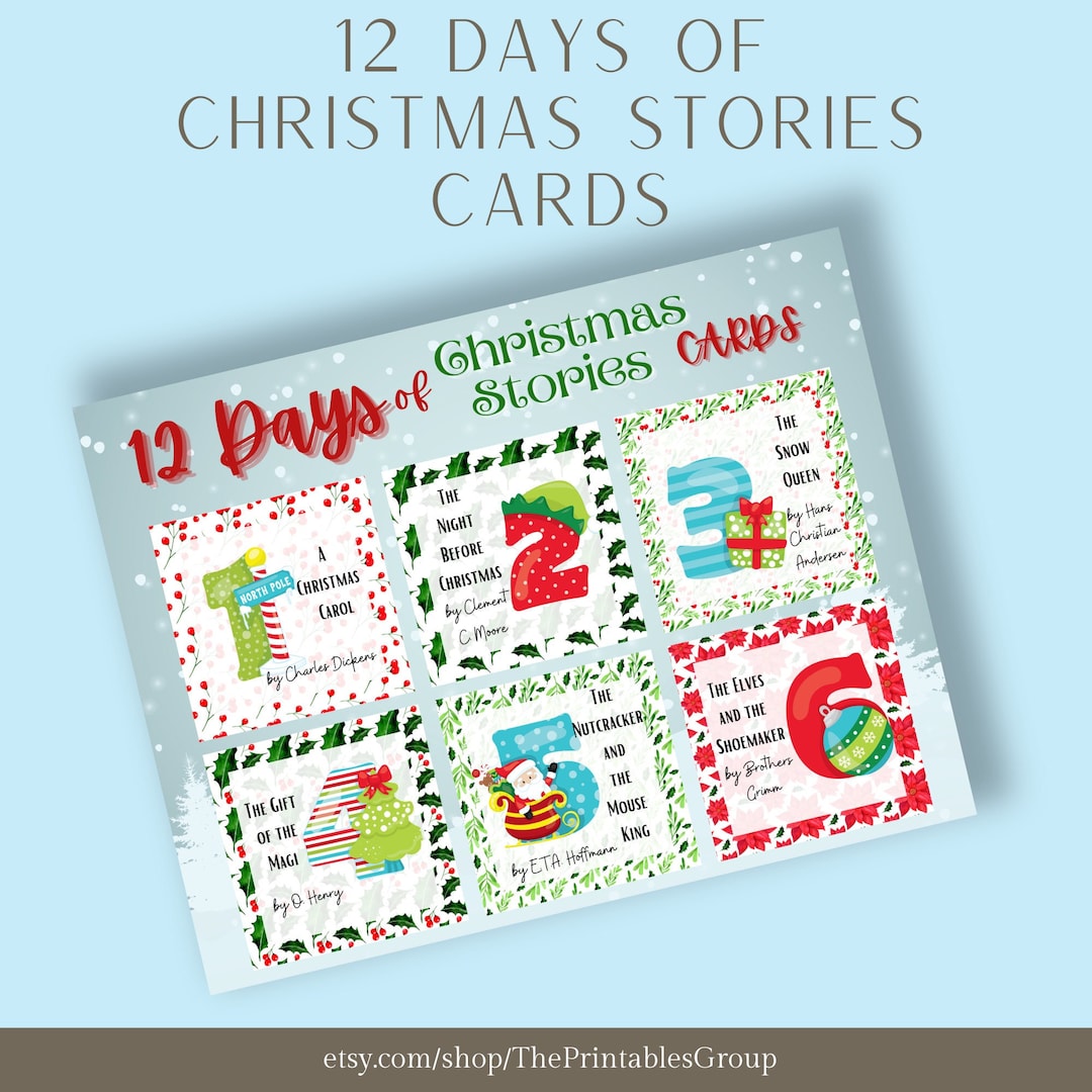 12 Days of Christmas Stories Cards Printable | Holiday Storytelling ...