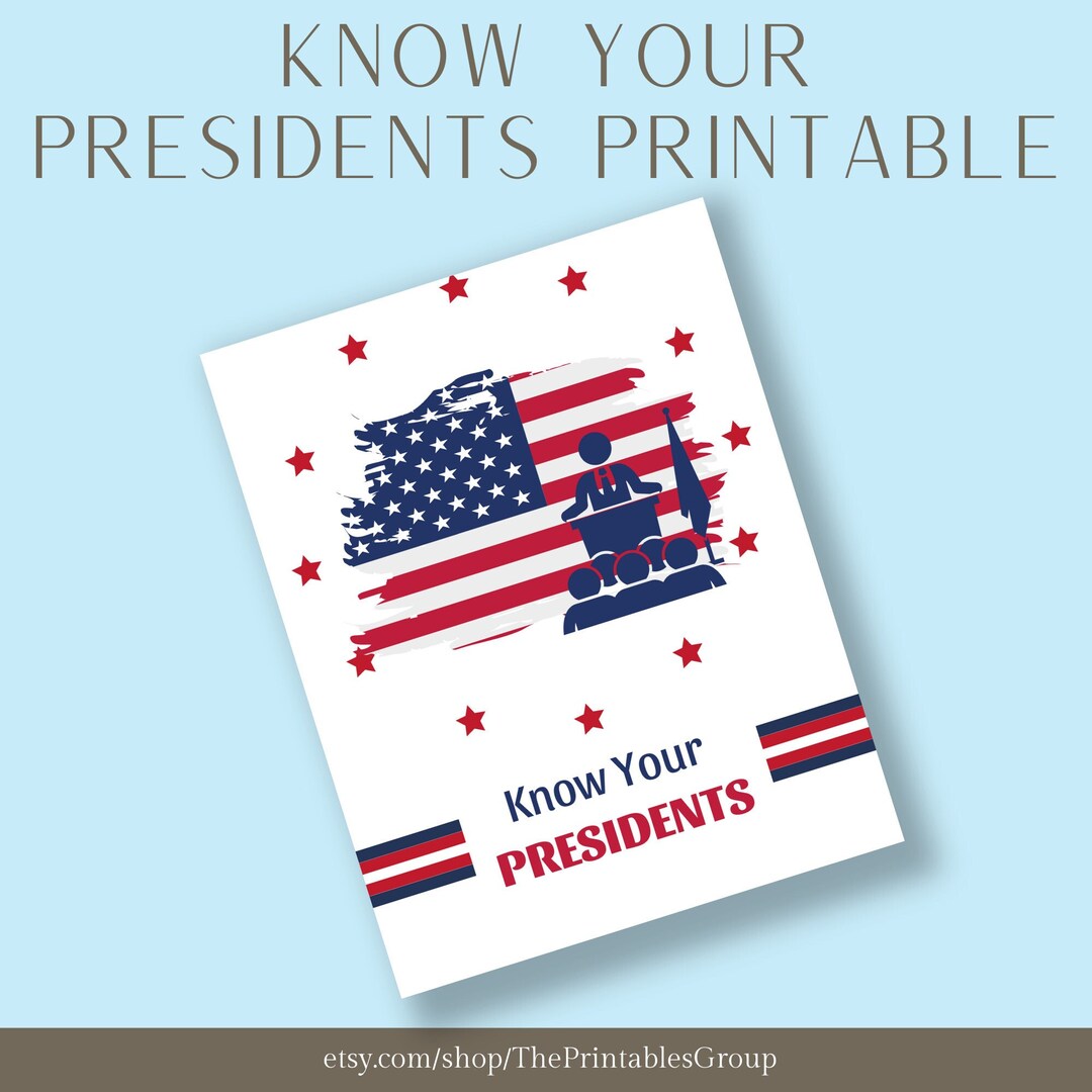 Know Your Presidents Printable | 46 USA Presidents | American History ...