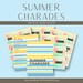 Summer Charades Printable Bundle, Printable Charades for Kids and ...