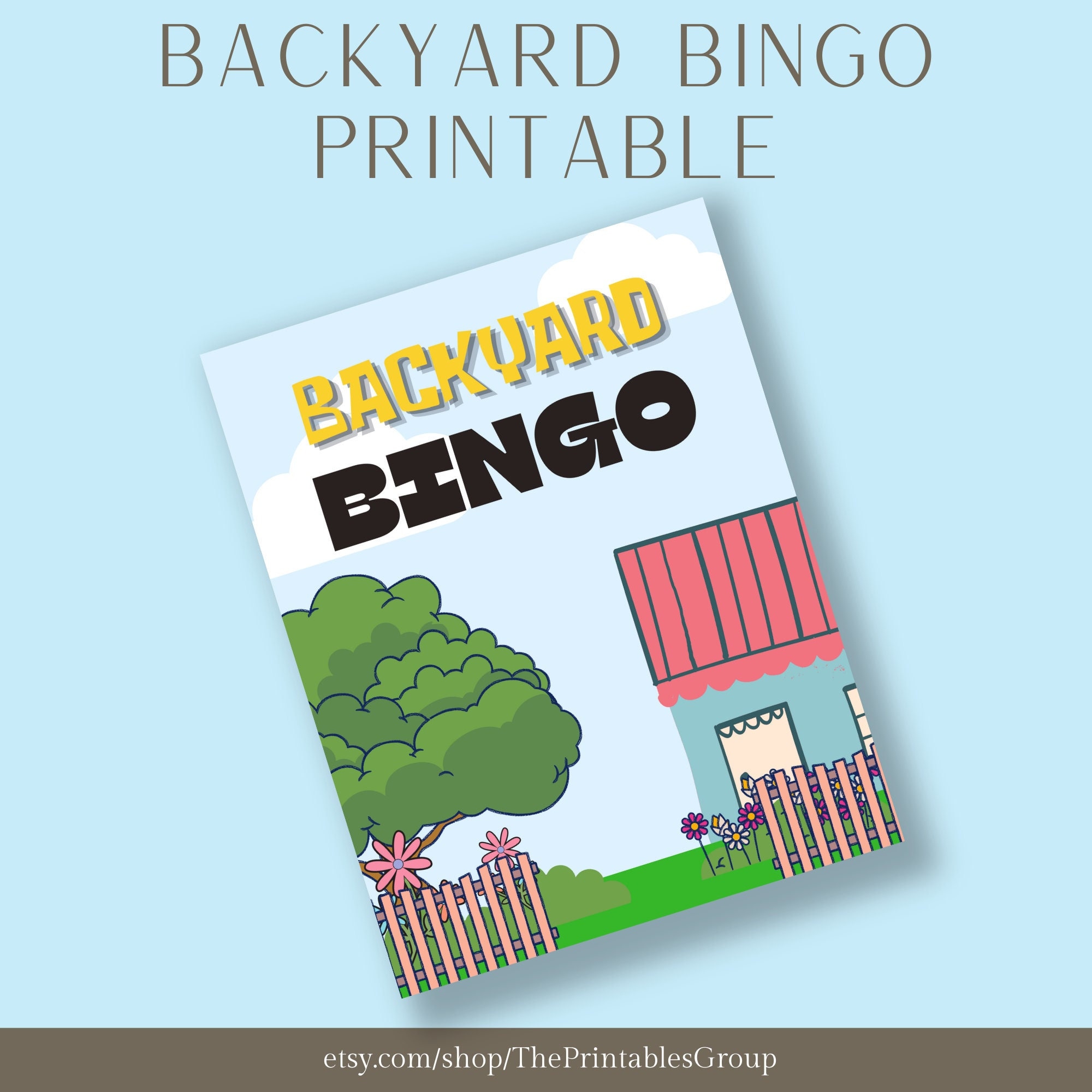 Backyard Bingo Printable, Outdoor Game for Kids, Bingo Cards Printable ...