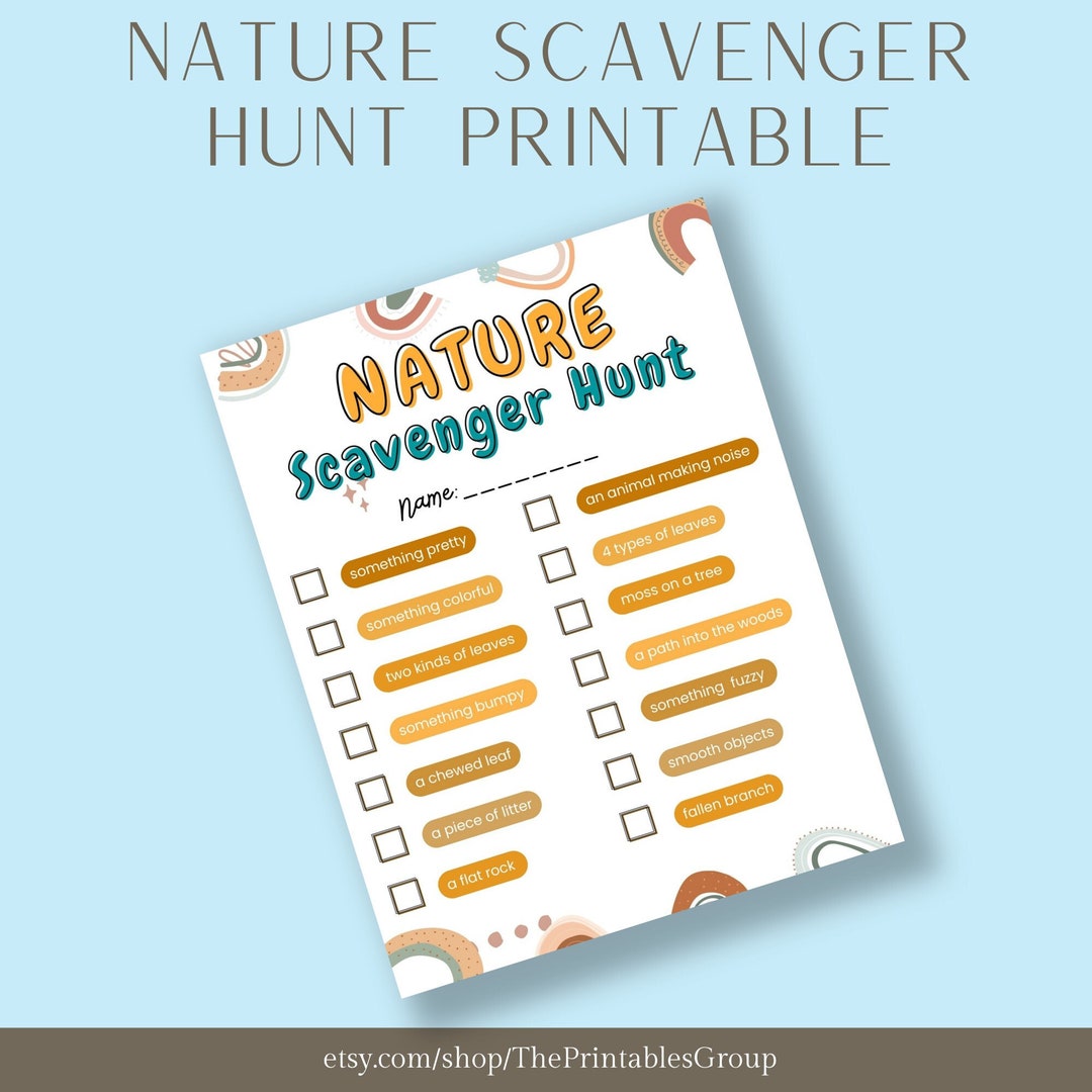 Nature Scavenger Hunt Printable | Camping Treasure Hunt | Outdoor ...