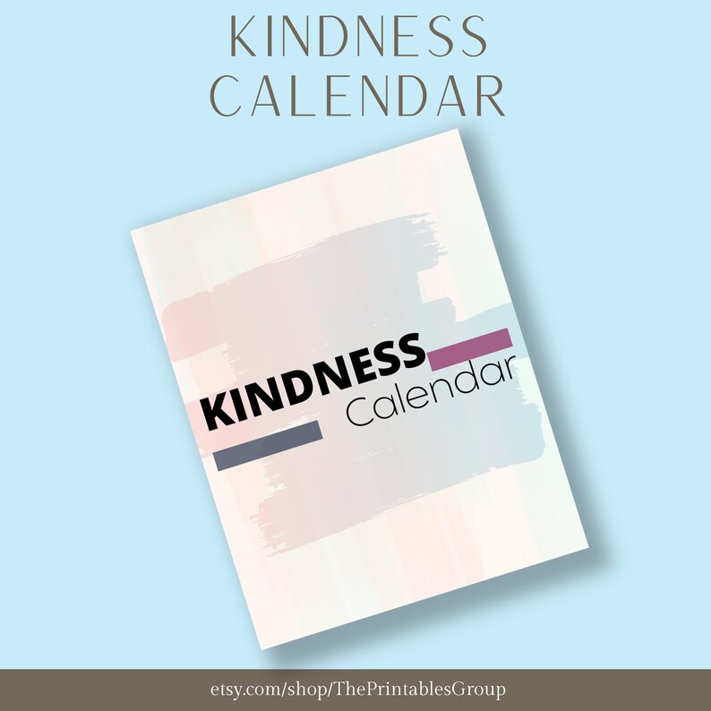 Kindness Calendar Printable, Random Acts of Kindness List, Gratitude ...