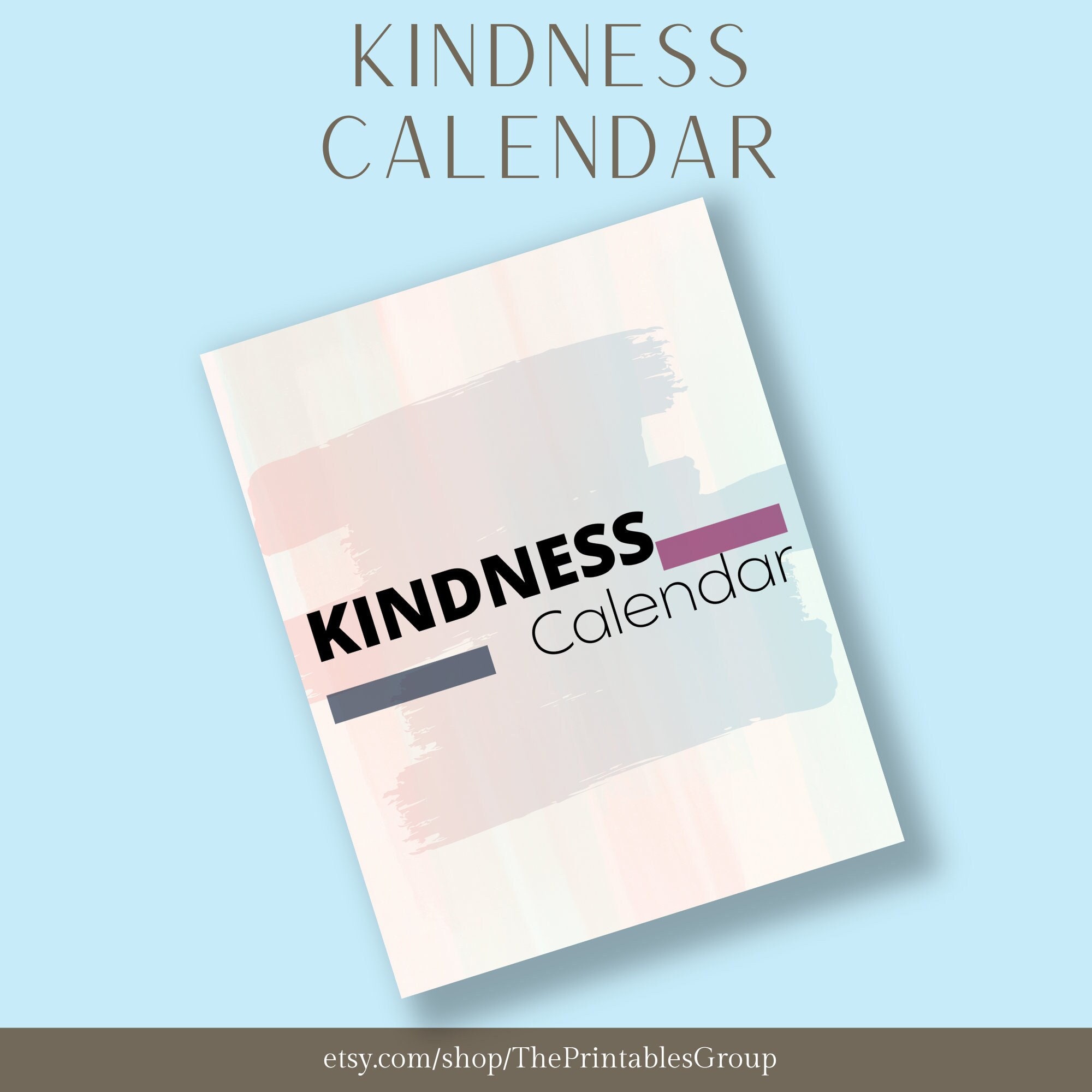 Kindness Calendar Printable, Random Acts of Kindness List, Gratitude ...