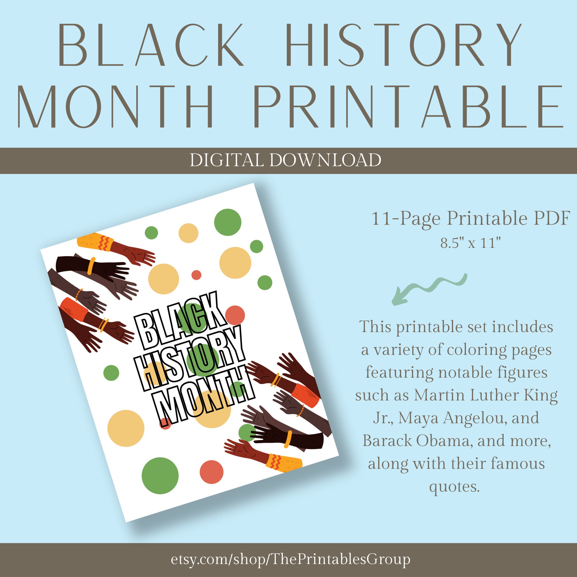 Black History Month Printable | African American Coloring Sheets ...