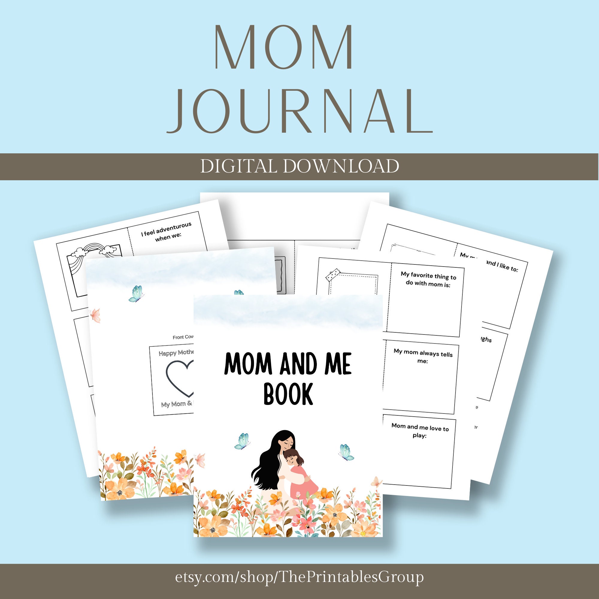 My Mom & Me Book Printable, Mom Memory Keepsake Journal, Mother ...