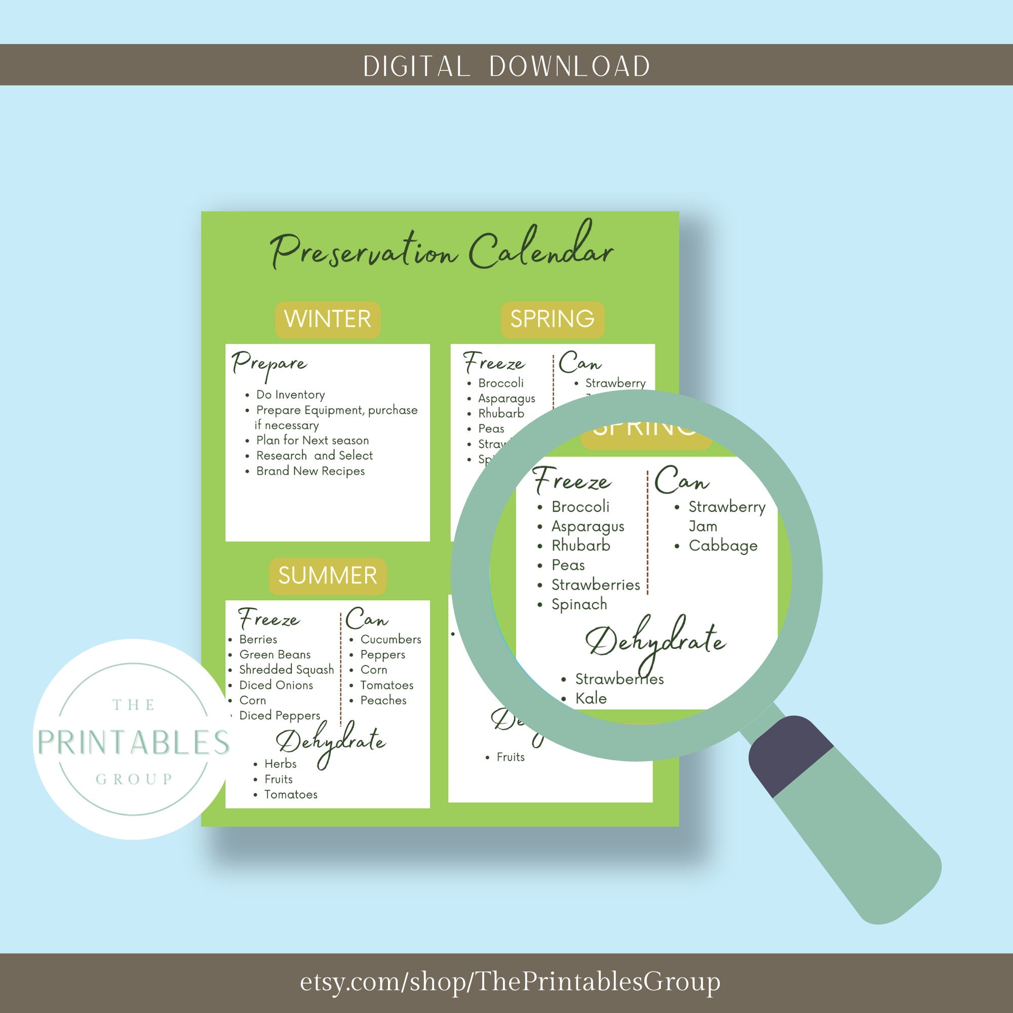 Food Preservation Worksheet, Fruits and Vegetables Freezer Inventory ...