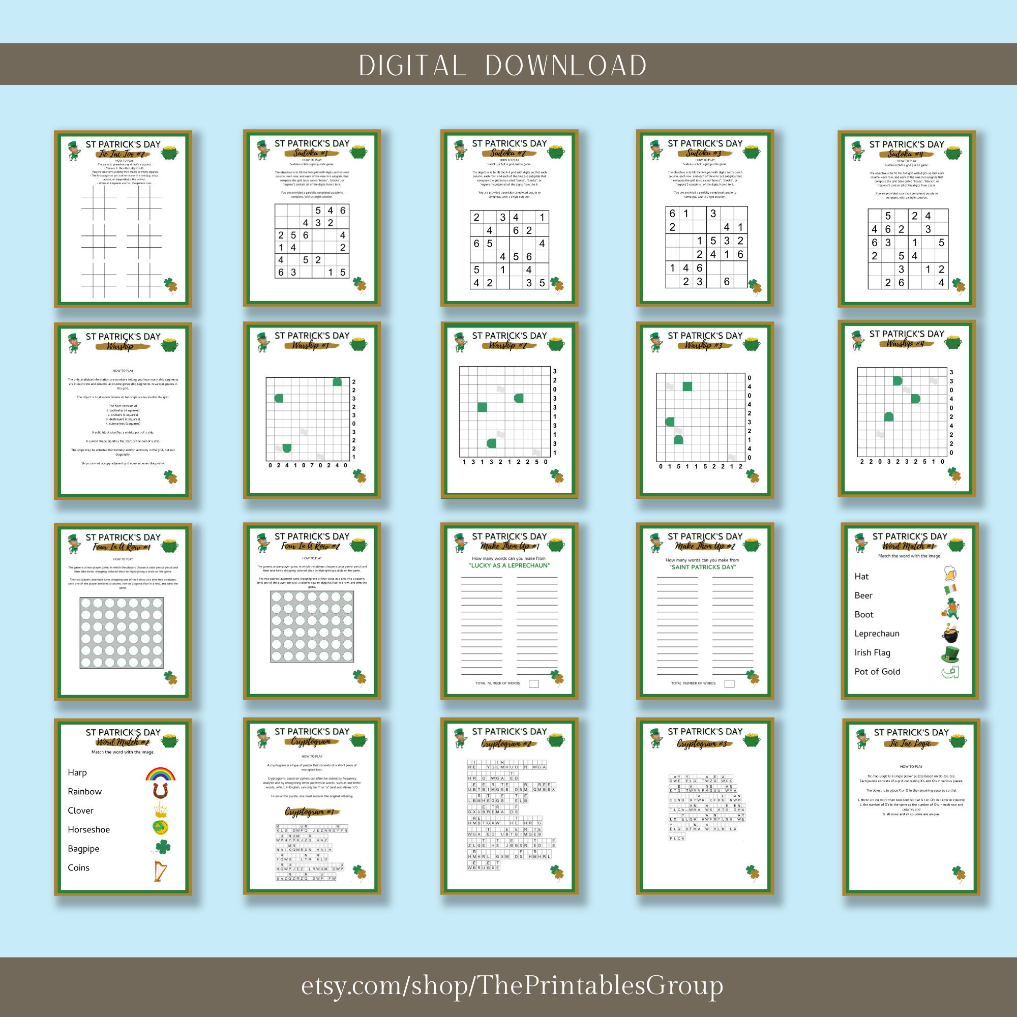 Ultimate St. Patrick's Day Activity Bundle Printable Saint Patricks Day ...