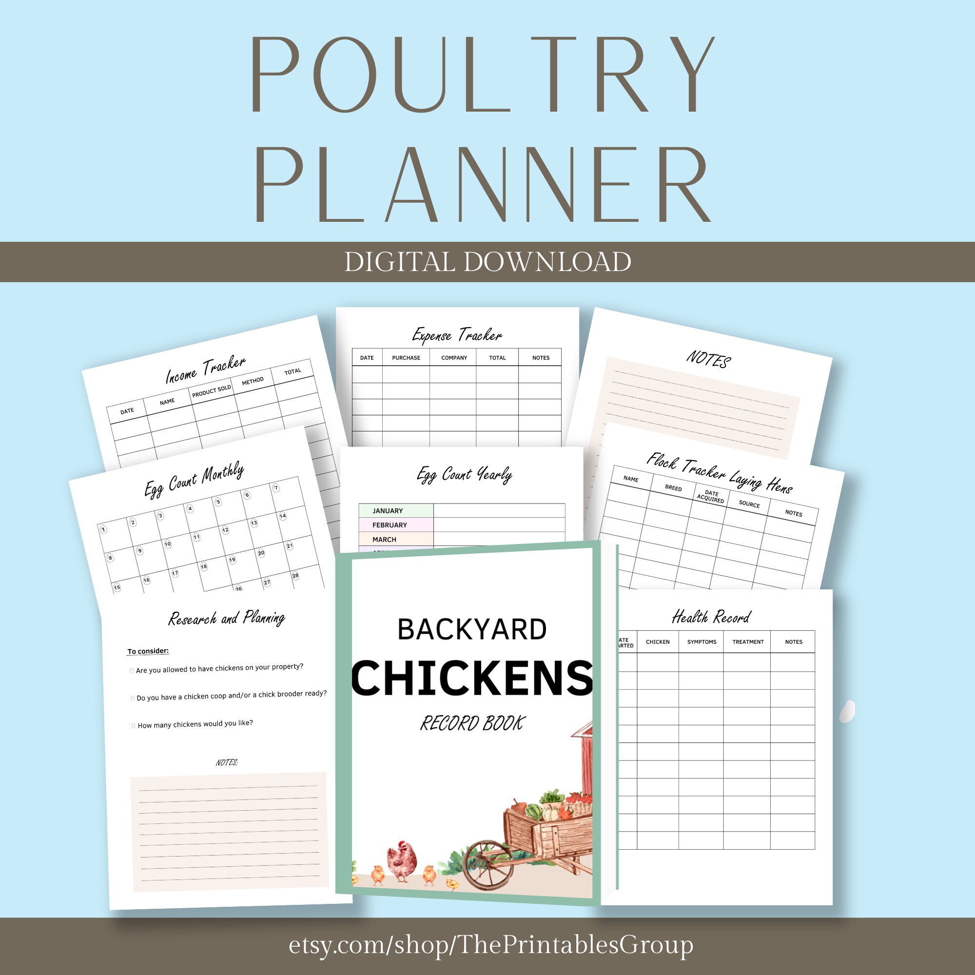 Chicken Binder Printable | Backyard Chicken Record Book | Chicken ...