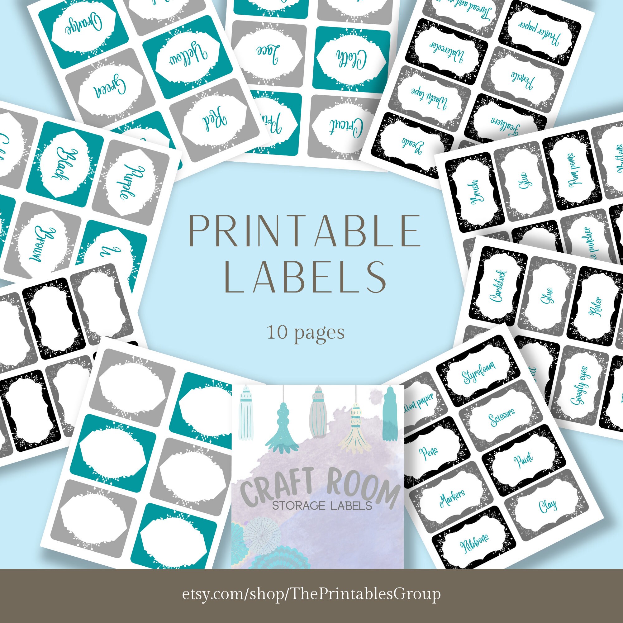 Craft Supplies Inventory List and Craft Room Storage Labels Printable ...
